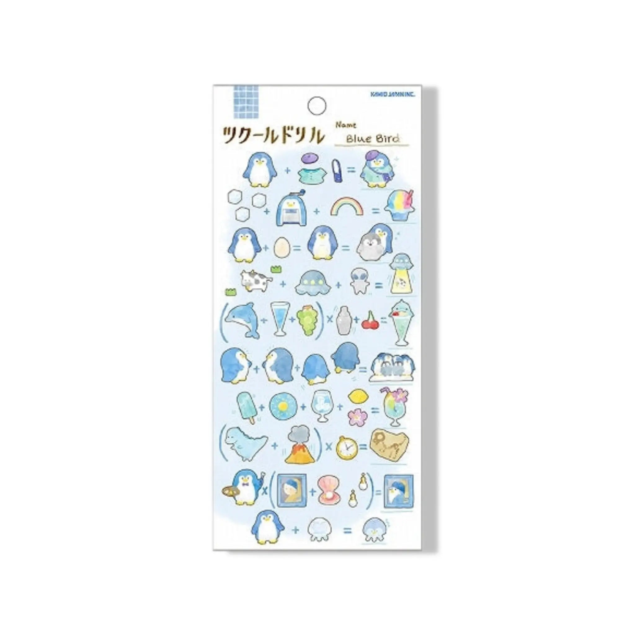 Planche de Stickers - Blue Bird - Omikuji